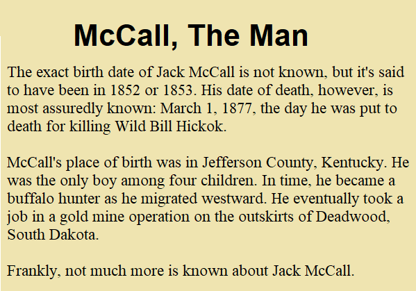Western Magazine Digest: Jack McCall: The Coward Who Murdered Wild Bill ...