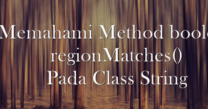 Memahami Method Boolean Regionmatches() Pada Class String - Belajar ...