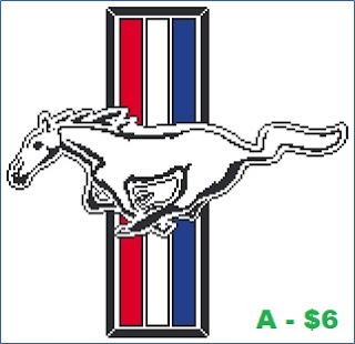 EASY PATTERNS: Ford Mustang cross-stitch pattern