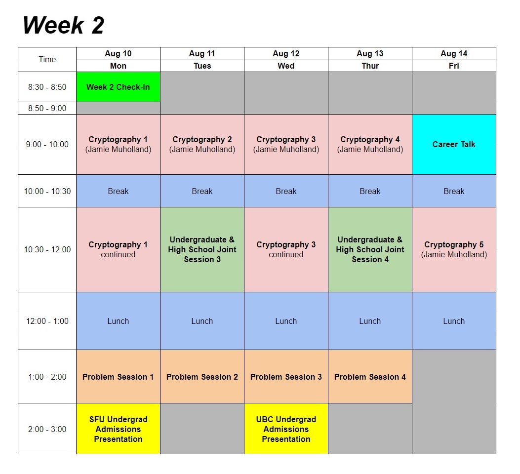 Diversity in Mathematics: Timetables