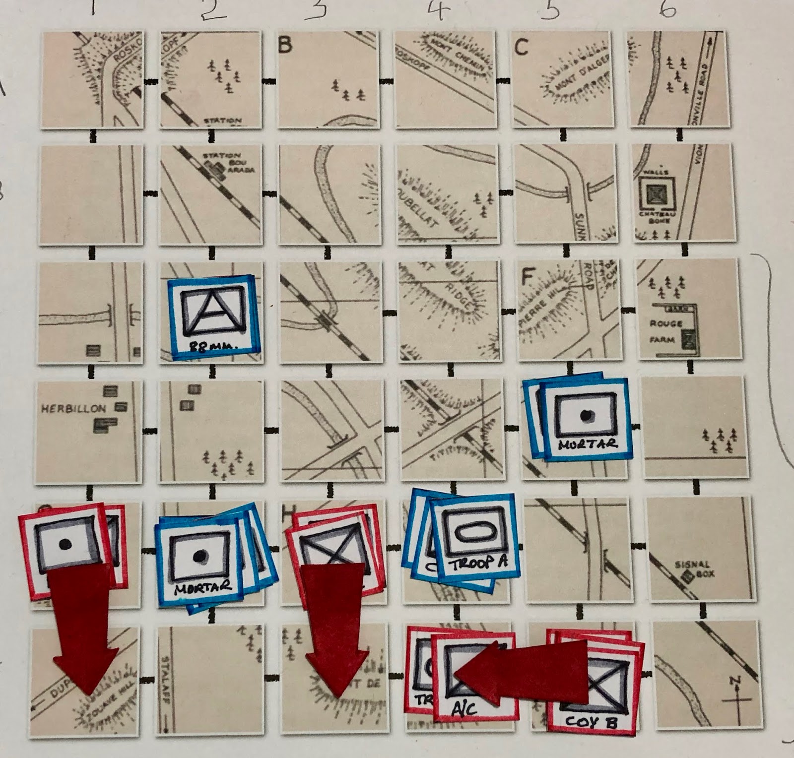 Grid based wargaming - but not always: WW2 campaign map moves