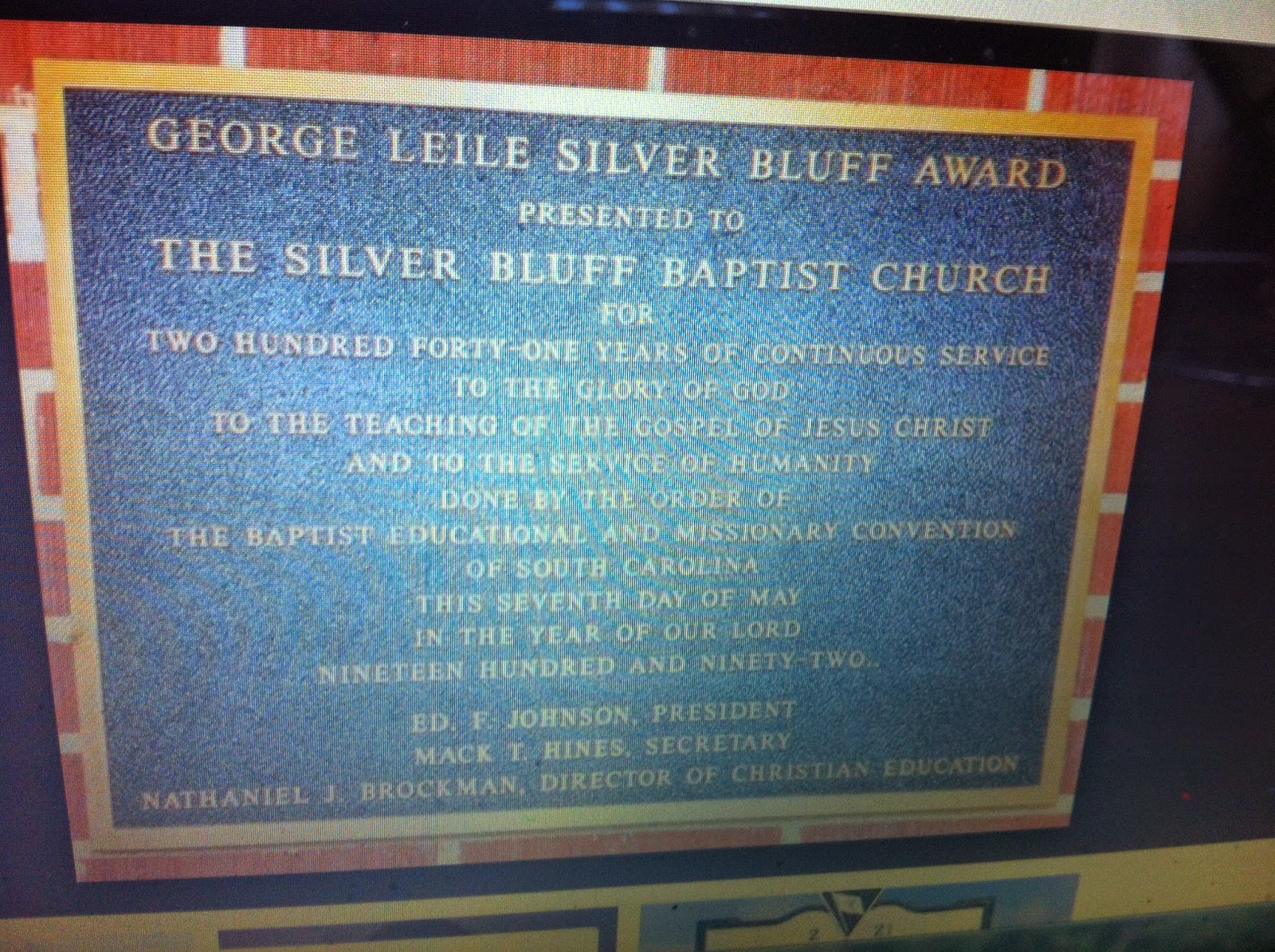 THE BLACK SOCIAL HISTORY:: BLACK SOCIAL HISTORY : SILVER BLUFF BAPTIST ...