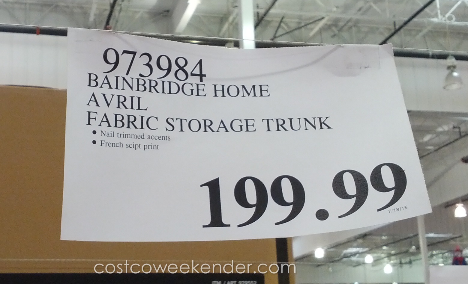 Bainbridge Home Avril Fabric Storage Trunk | Costco Weekender