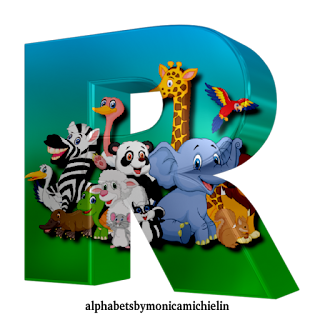 M. Michielin Alphabets: CARTOON SAFARI ANIMALS ALPHABET AND BONUS PNG