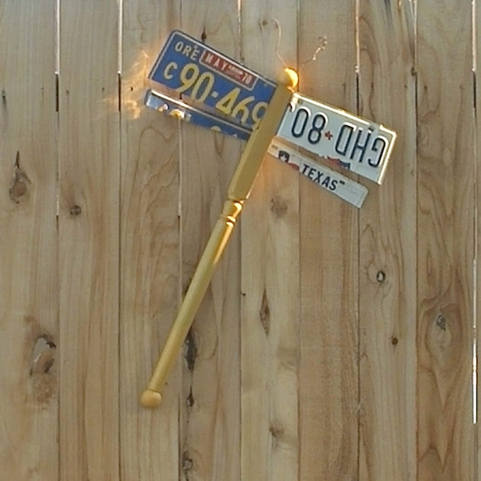 License Plate Yard Art - Little Vintage Cottage