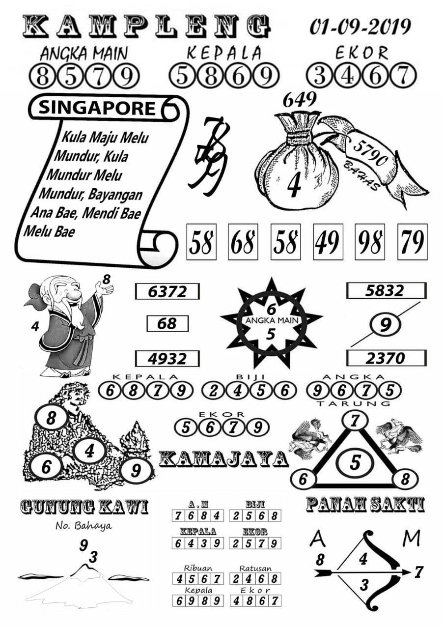 Syair Togel Singapore Hari Ini 01 September 2019