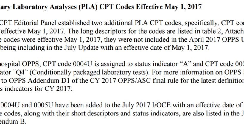 Discoveries in Health Policy: CMS Incorporating Use of AMA CPT "PLA ...