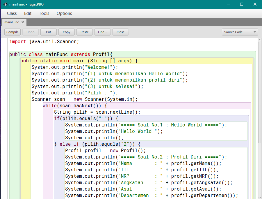 Tutorial Membuat "Hello world" dan Profil Diri dengan IDE BlueJ