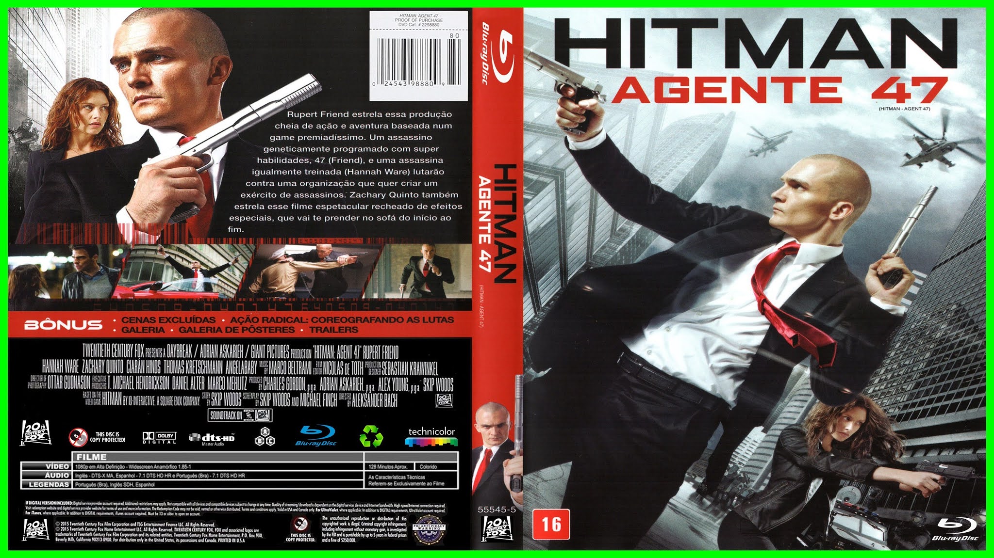 CAPAS DVD-R GRATIS: Hitman - Agent 47 (2015) - Blu Ray