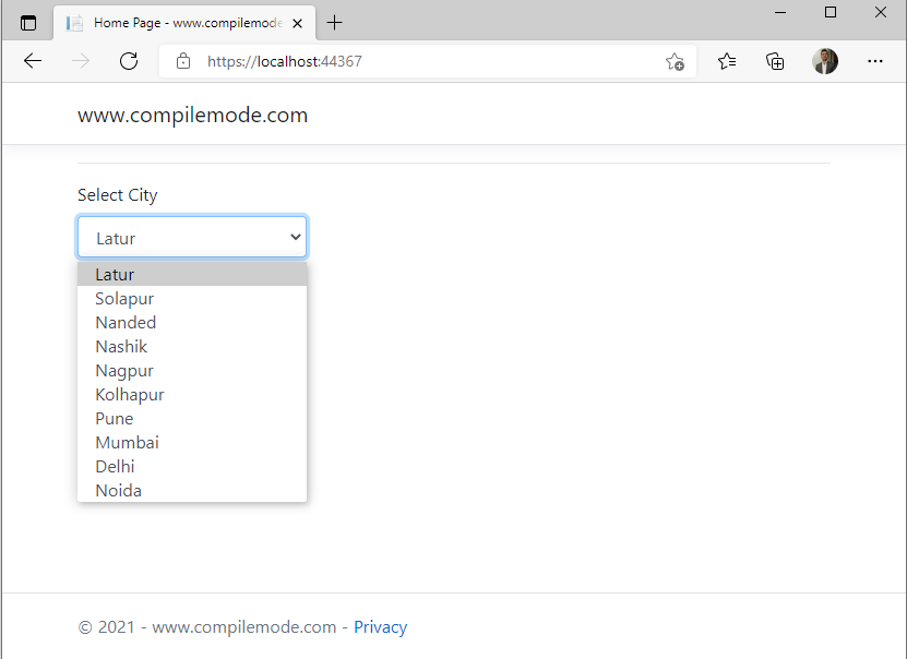 DropDownList in ASP.NET Core MVC DropDownList in ASP.NET Core MVC