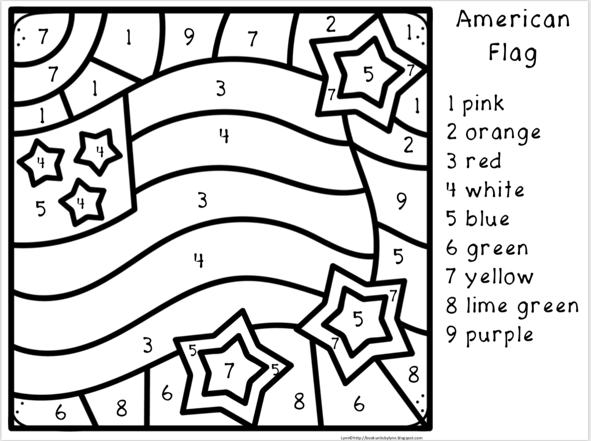 VETERANS DAY NUMBER COLOR CODING ~ Book Units by Lynn