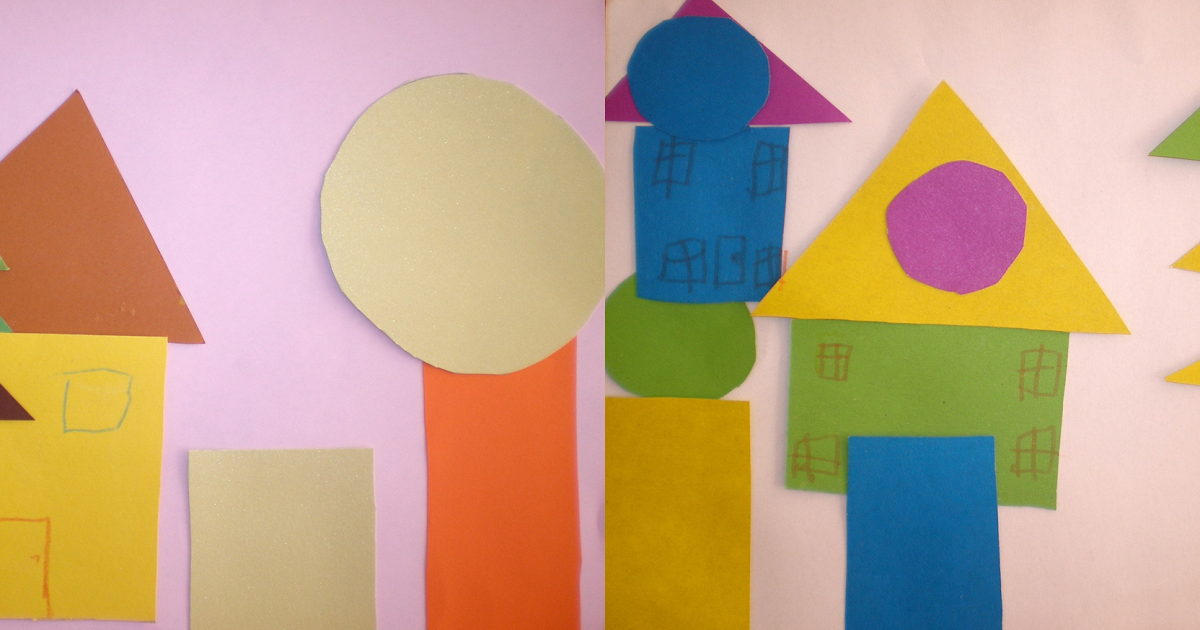 Figuri geometrice - colaj - Materiale didactice de 10(zece)