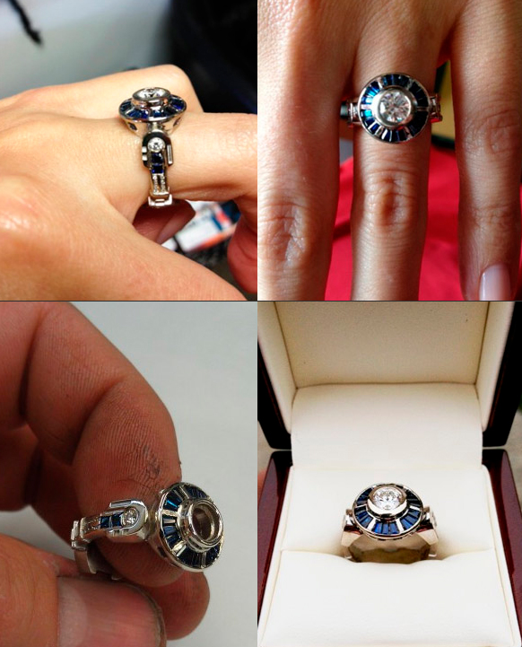 janelle: The Custom-Made R2-D2 Engagement Ring.