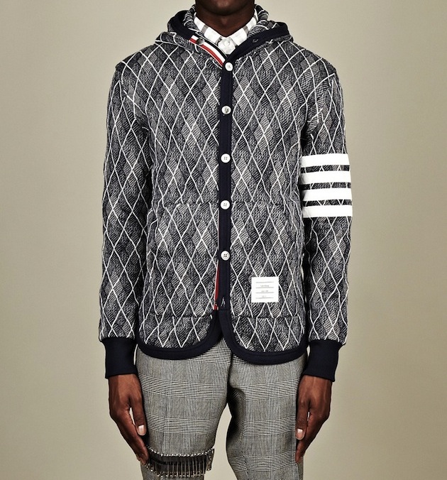 The Baked Apple: Thom Browne Button Front Hooded Sweatshirt