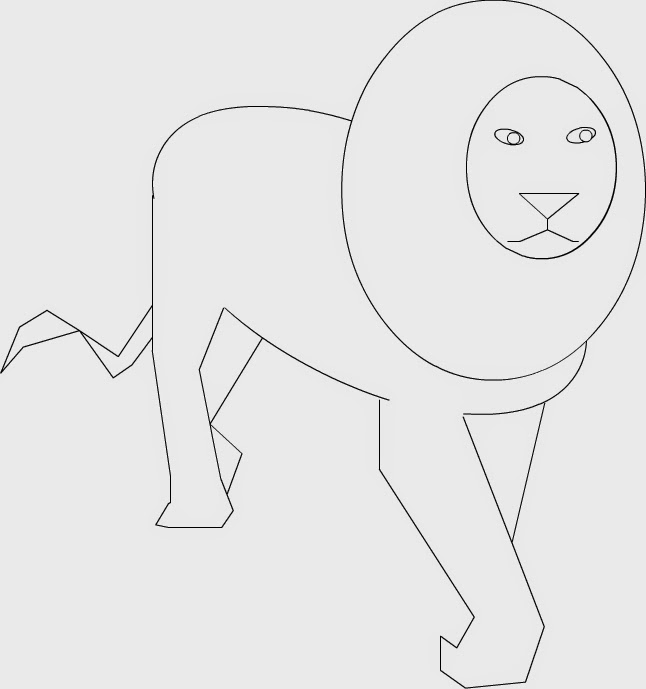 Ignite Dreams : Lion from basic shapes and lines