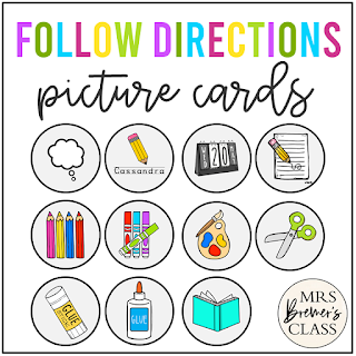 Following Directions Made Easy with a Picture Directions Chart | Mrs ...