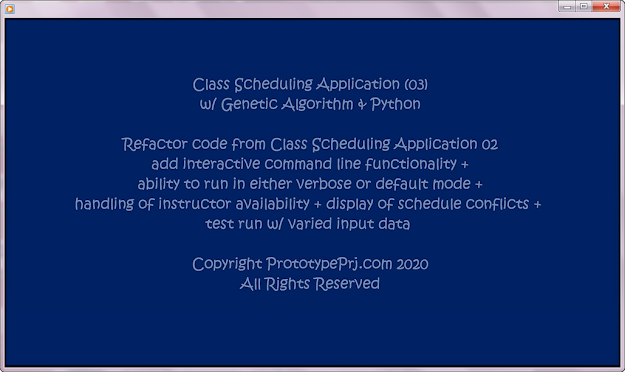 Prototype Project: Class Scheduling Application (03) + Genetic ...