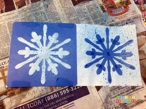 Positive/Negative Spray Painted Snowflakes Tutorial