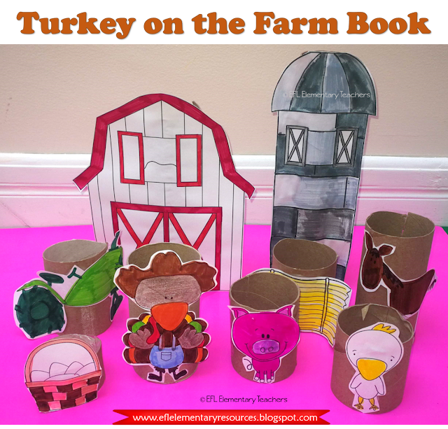 EFL Elementary Teachers: Thanksgiving Printable Book for ESL: Turkey on ...