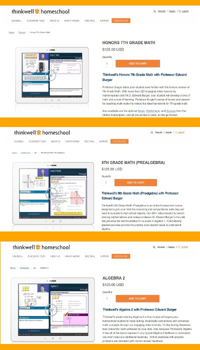 Cummins Life: Thinkwell Online Learning Math Review