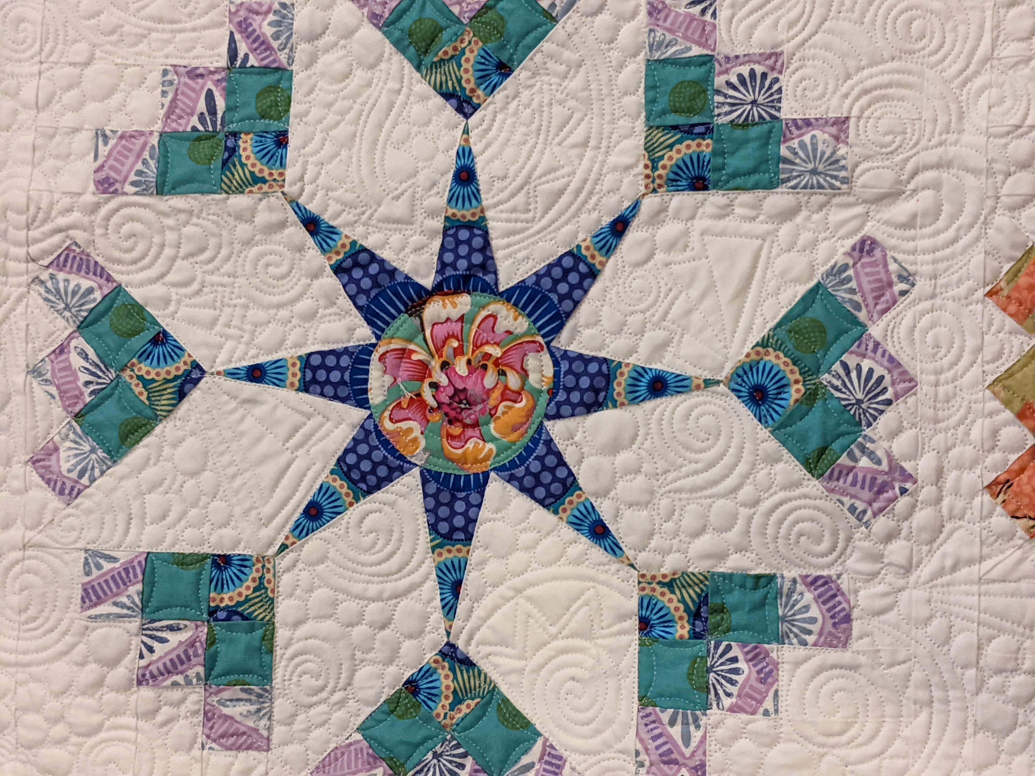 Fret Not Yourself: Shadow Stars Quilted and Bound