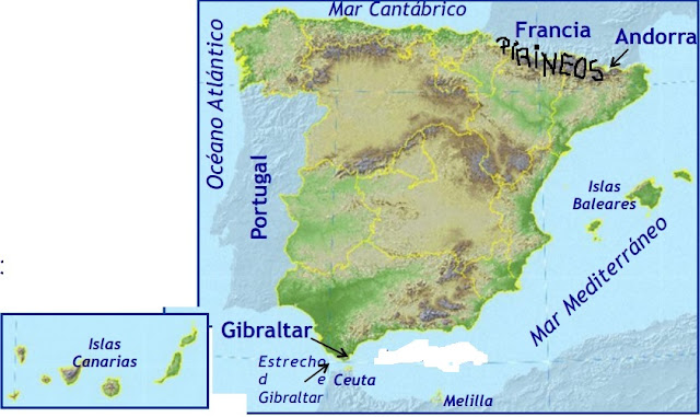CIFRAS Y LETRAS: MAPA FÍSICO DE ESPAÑA I