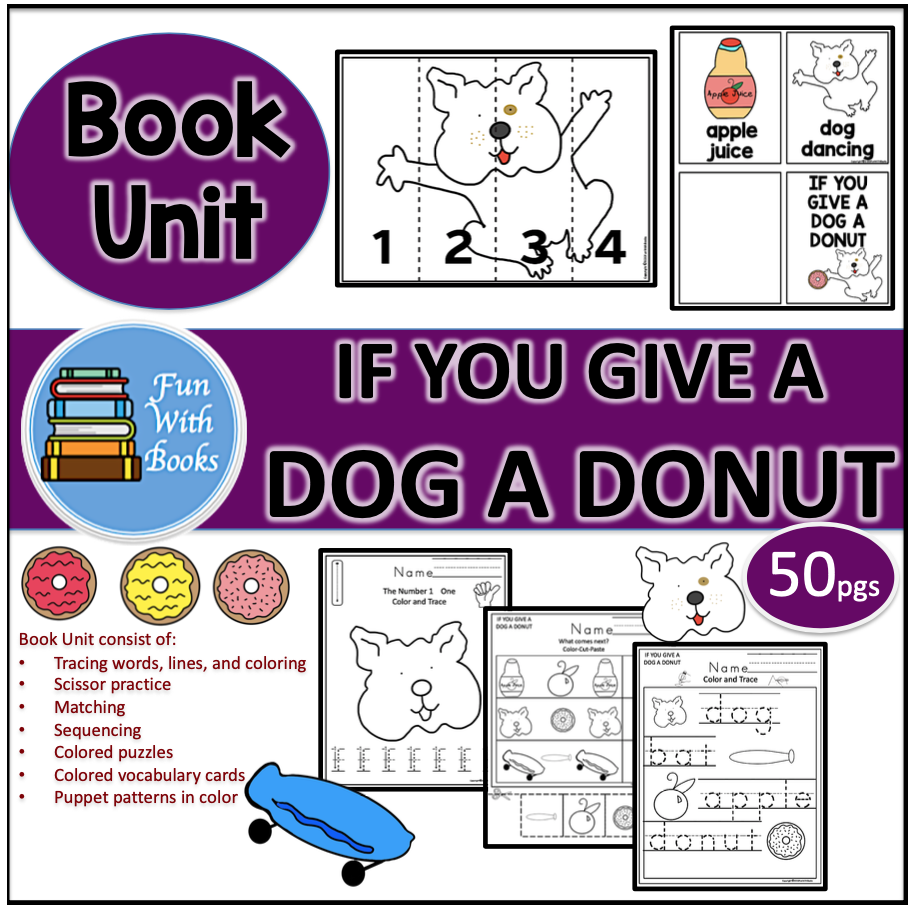 IF YOU GIVE A DOG A DONUT TODDLER BOOK CRAFT ~ Book Units by Lynn