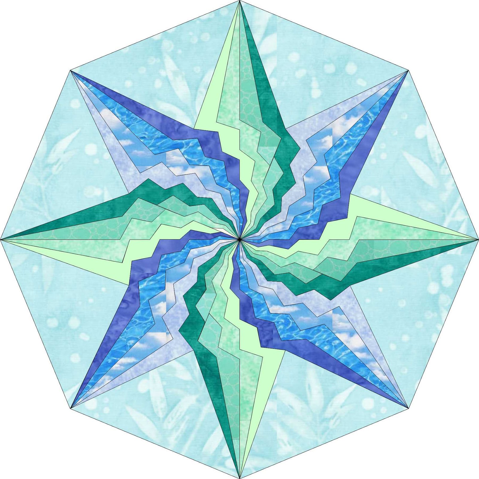 Quiltessa: Patchwork palette: Blue lagoon, new pattern