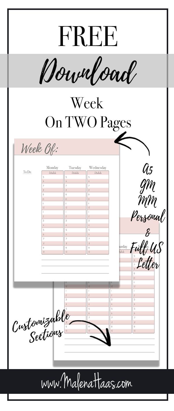 Malena Haas: FREEBIE Friday Week At A Glance - A5 MM GM Personal and ...