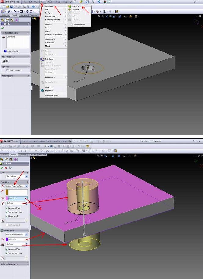 SOLIDWORKS DESIGN TUTORIAL: Extrude boss featured solidworks