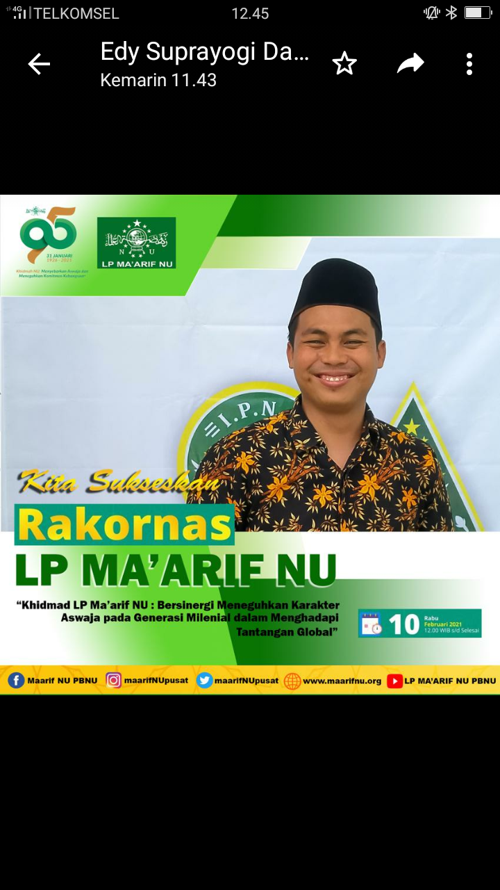 Partisipasi RAKORNAS LP Ma'aarif PBNI, Rabu, 10-2-2021 ~ Dokumentasi Simpel