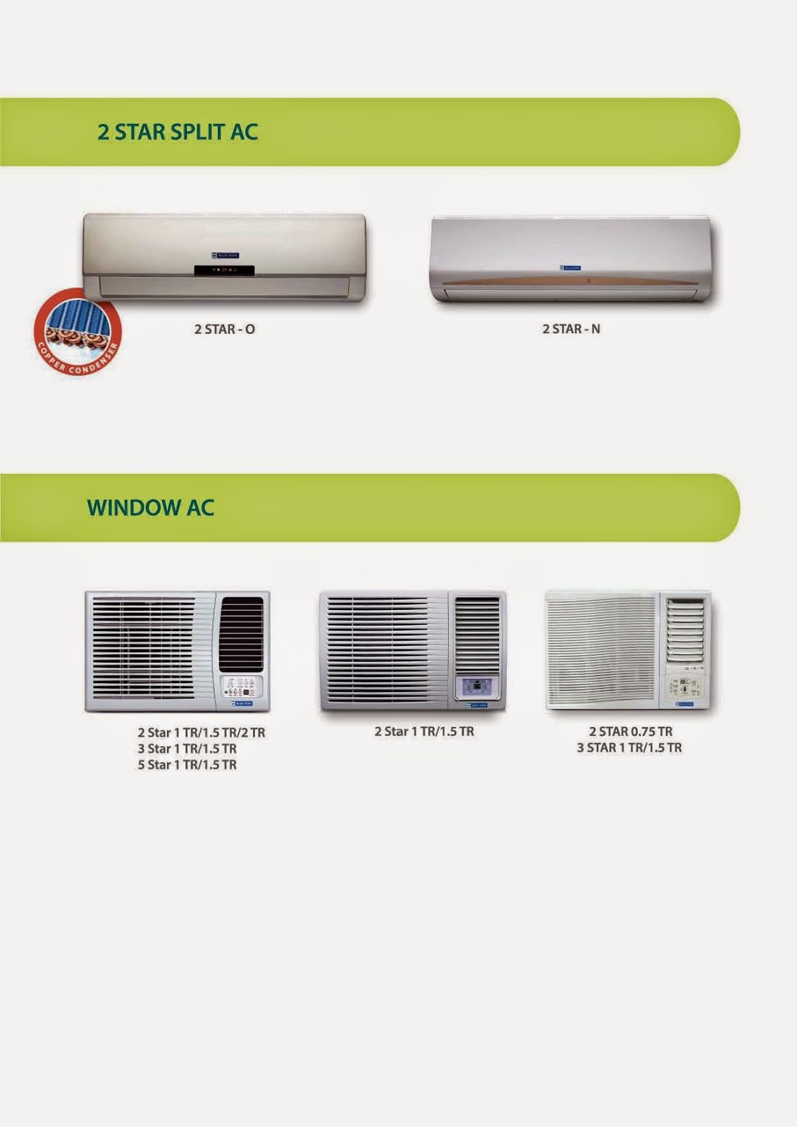 Buy 3 star 3HW18FB Copper 1.5 Tr Blue star Ac @ 34990 only in ...