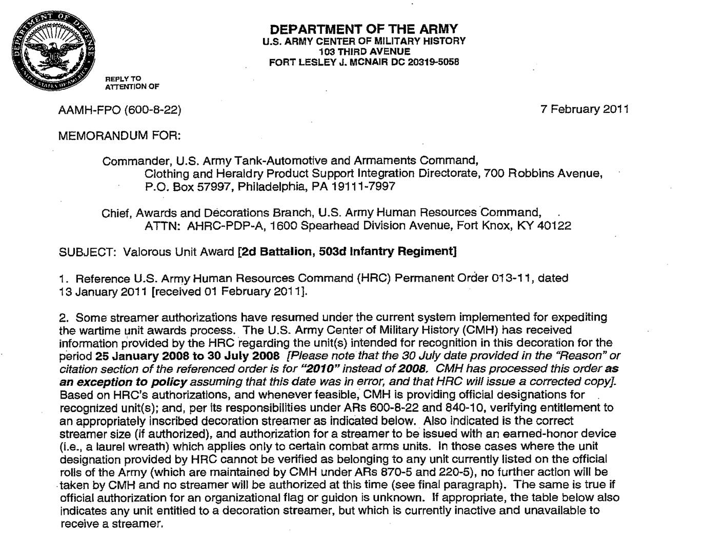 From Cow Pastures To Kosovo: UPDATED - 173rd, 2-503rd, The ROCK Awarded ...