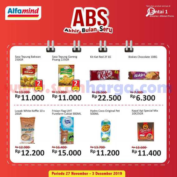 Promo Alfamind ABS Akhir Bulan Seru Periode 27 November - 3 Desember ...