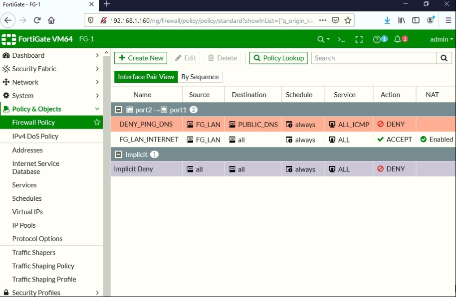 My Cybersecurity Journal: FortiGate Address Object and Firewall Policy