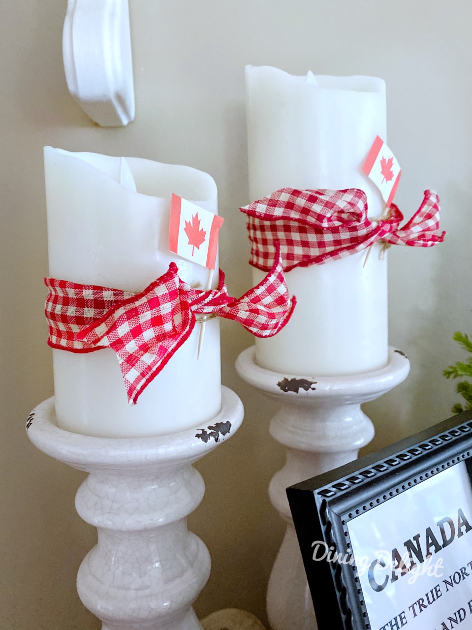 Dining Delight: Canada Day Decor on Kitchen Sideboard