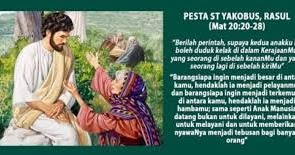 RENUNGAN ROHANI KATOLIK: YAKOBUS, RASUL