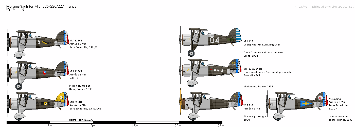 War Machines Drawn: Morane-Saulnier Ms.225/226/226bis/227