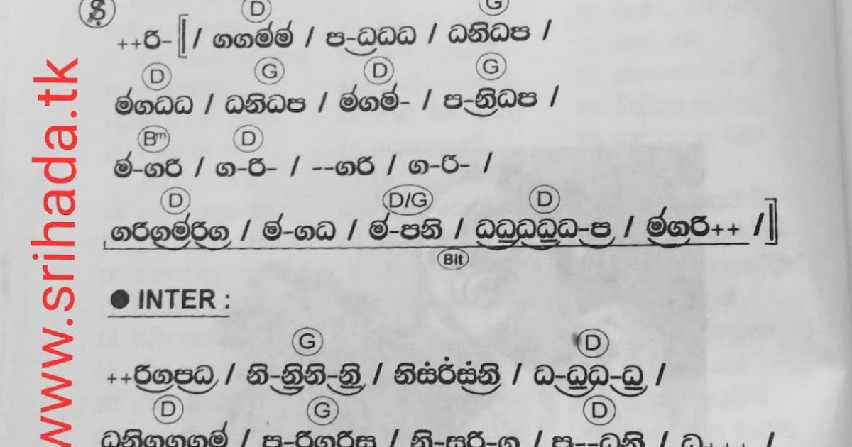 Sinhala Notation , Sinhala Piano Notes , Sinhala Keyboard Notations