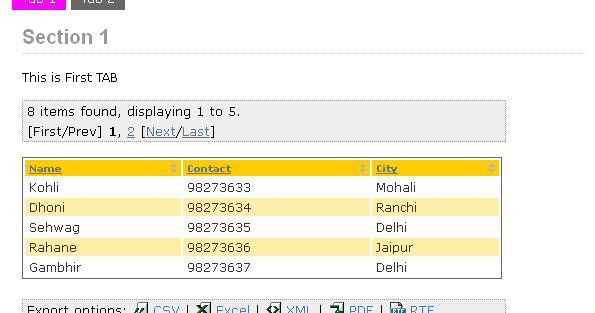 How to create Tabs UI using HTML, CSS, jQuery, JSP and JavaScript? Example