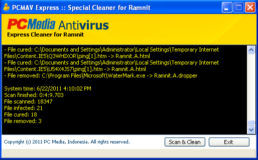Cara Membasmi Virus Ramnit Shortcut dengan PCMAV Express - Burung Internet