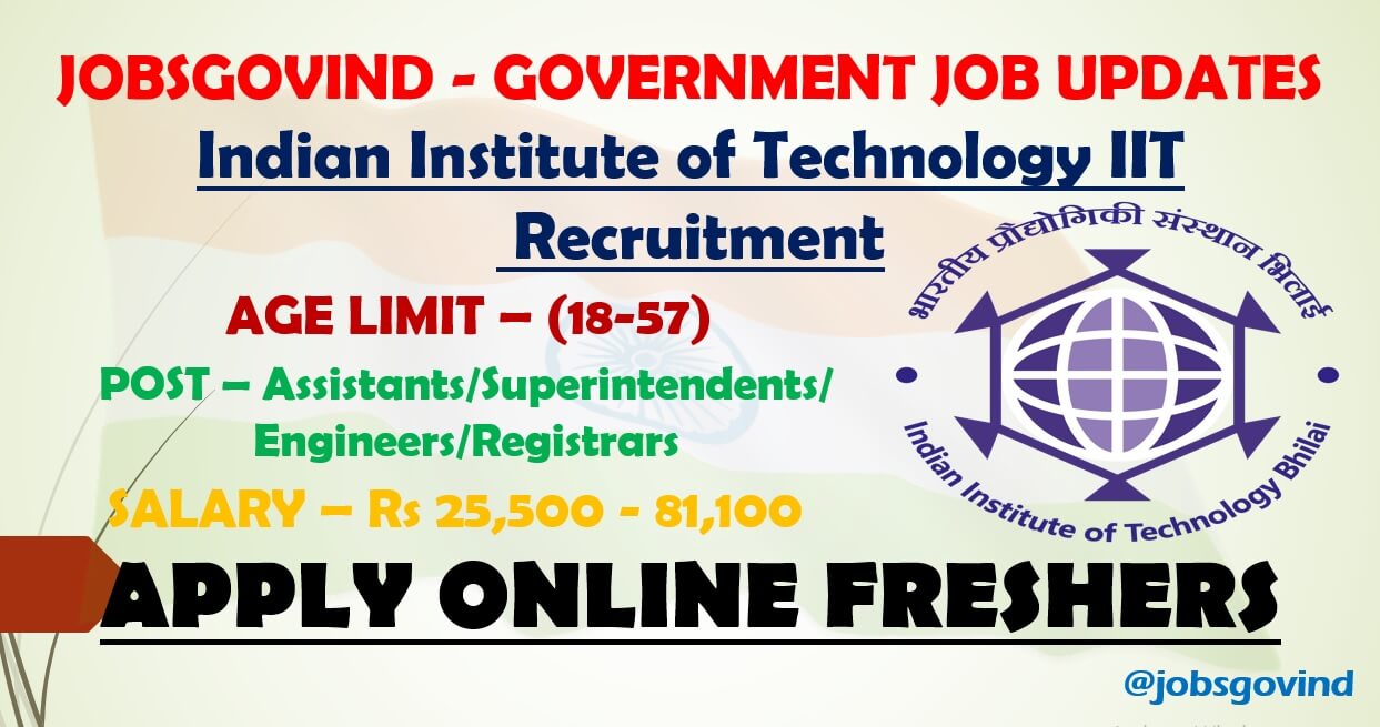Indian Institute of Technology IIT Recruitment 2021 for Assistants ...