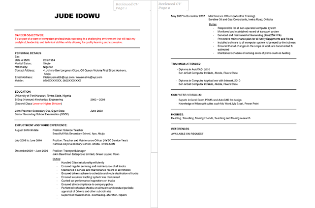 My CV Clinic: ILLUSTRATION: Creating a More Effective CV (Part 1)