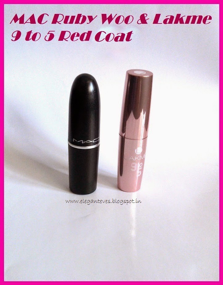 REVIEW AND COMPARISON OF MAC RUBY WOO AND LAKME 9 TO 5 LIPSTICK RED ...