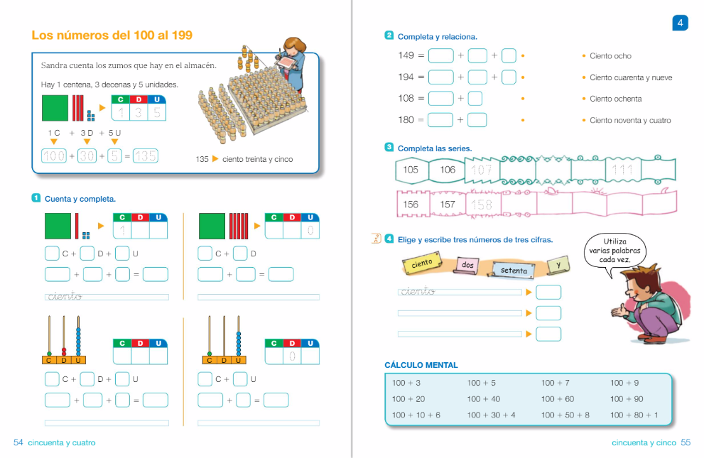 Diario de 2º A: Los números del 100 al 199