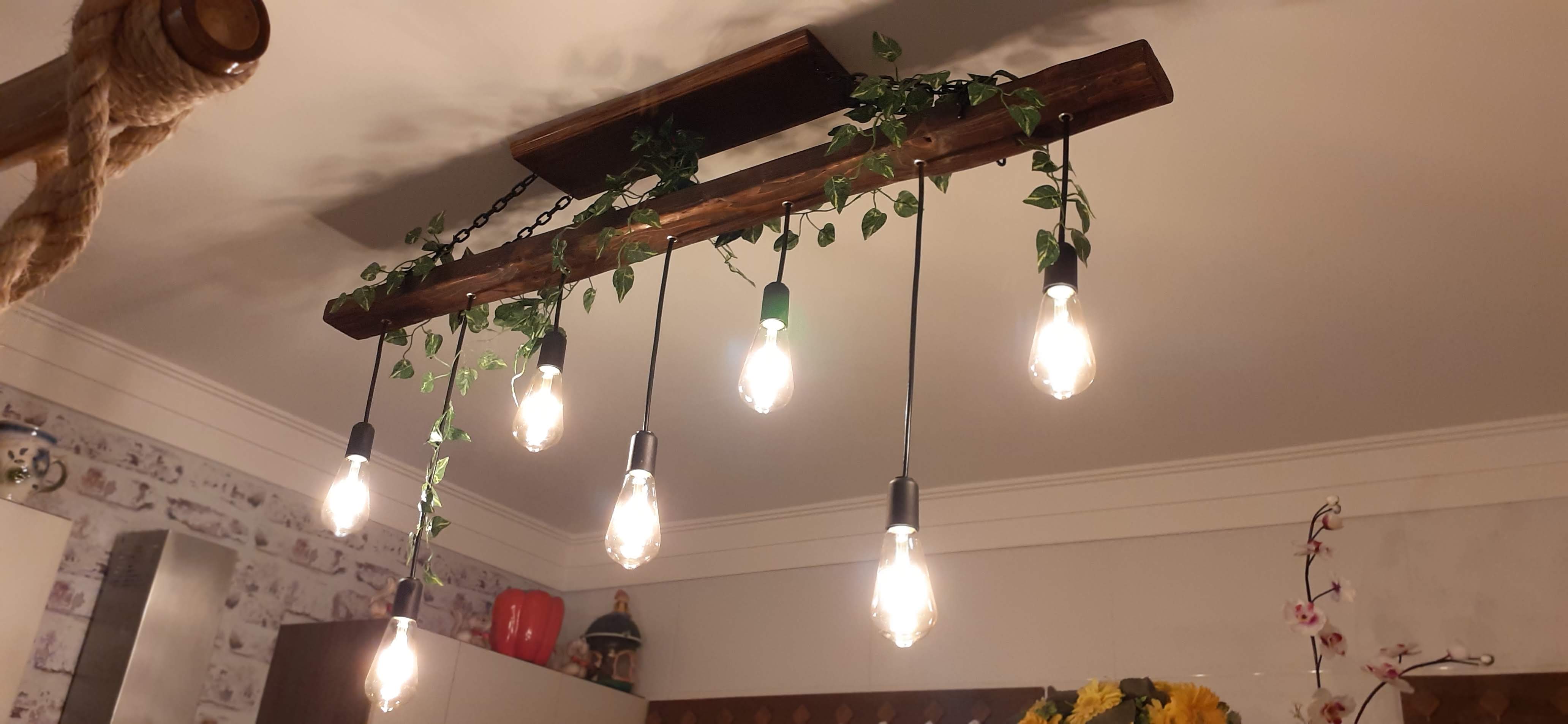 LUMINÁRIA RÚSTICA EM MADEIRA "PAULISTA"