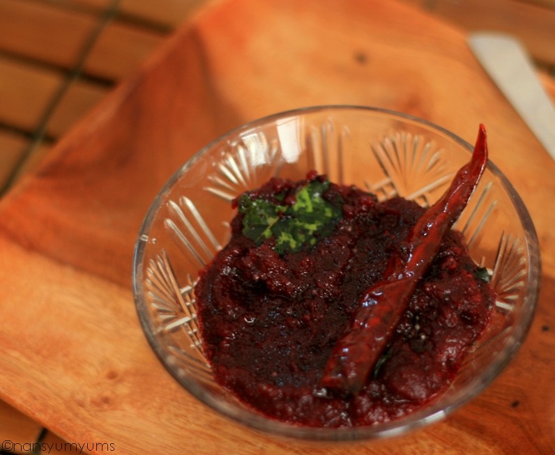 Nan's yum-yums!: Beetroot Chutney | Tempered Beetroot Puree