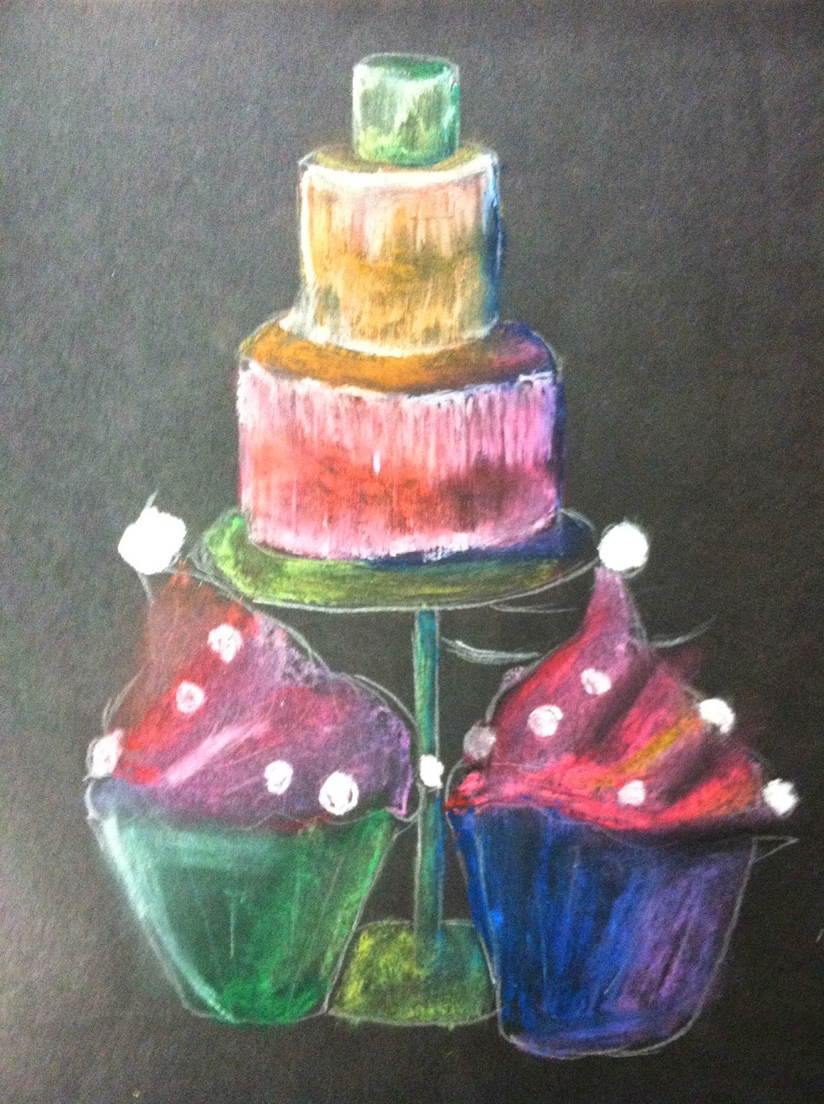 Mrs. Wille's Art Room: Oil pastel desserts inspired by Wayne Thiebaud