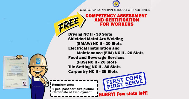 Free TESDA Competency Assessment and Certification for Workers