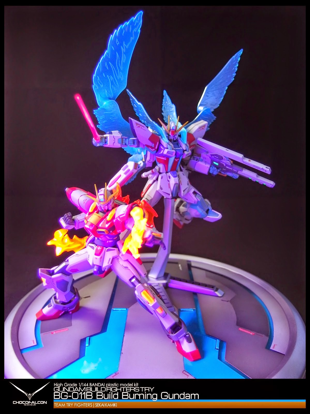 Painted Build: HGBF 1/144 Build Burning Gundam With Florescent Gloss Coat